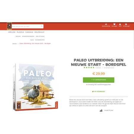 999 Games : Paleo. Een nieuwe start. Uitbreiding. Nieuw