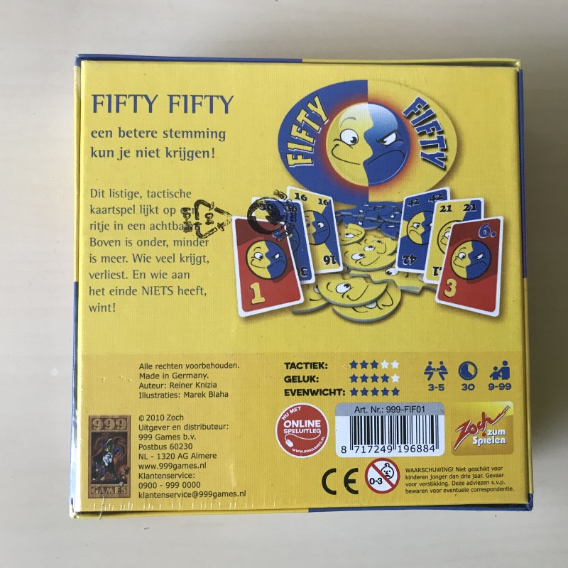 999 Games : Fifty Fifty.Nieuw. Alles of niets.