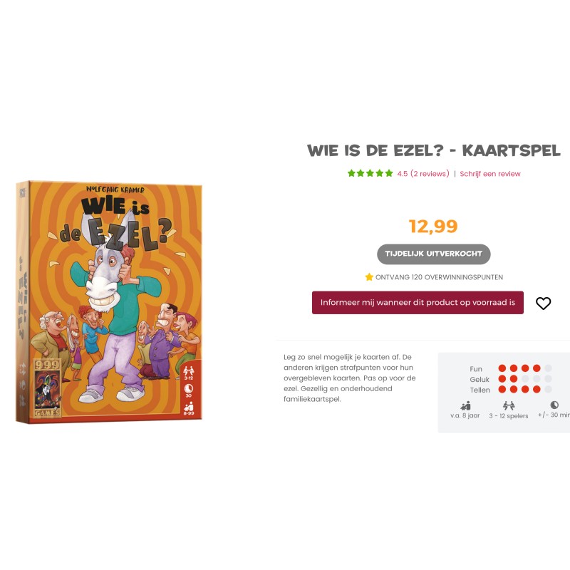 999 Games: Ongebruikt. Wie is de ezel?