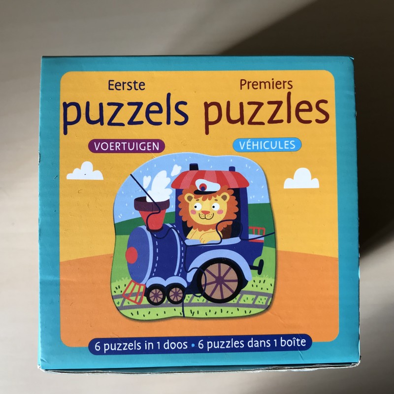 Eerste puzzels : Voertuigen. 2,3 en 4 stukjes.